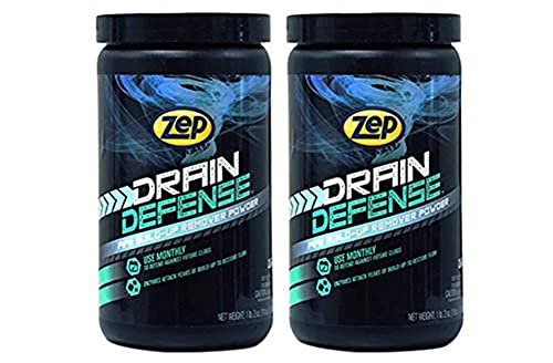 Zep Drain Defense Enzymatic Drain Cleaner Powder 18 Ounces (Case of 2) ZDC16 - Safe for Pipes and Septic Systems