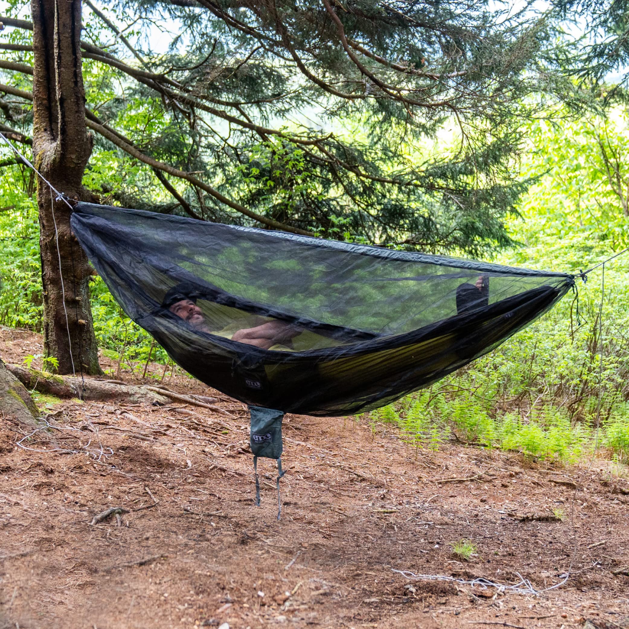 ENO Guardian SL Bug Net - Lightweight Hammock Netting - for Camping, Hiking, Backpacking, Travel, a Festival, or The Beach - Grey