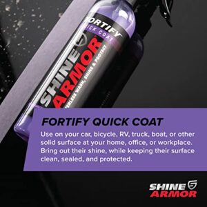 SHINE ARMOR Ceramic Coating Fortify Quick Coat Car Wax Polish Spray Waterless Wash & Wax Hydrophobic Top Coat Polish & Polymer Paint Sealant Detail Protection 8 Fl Oz