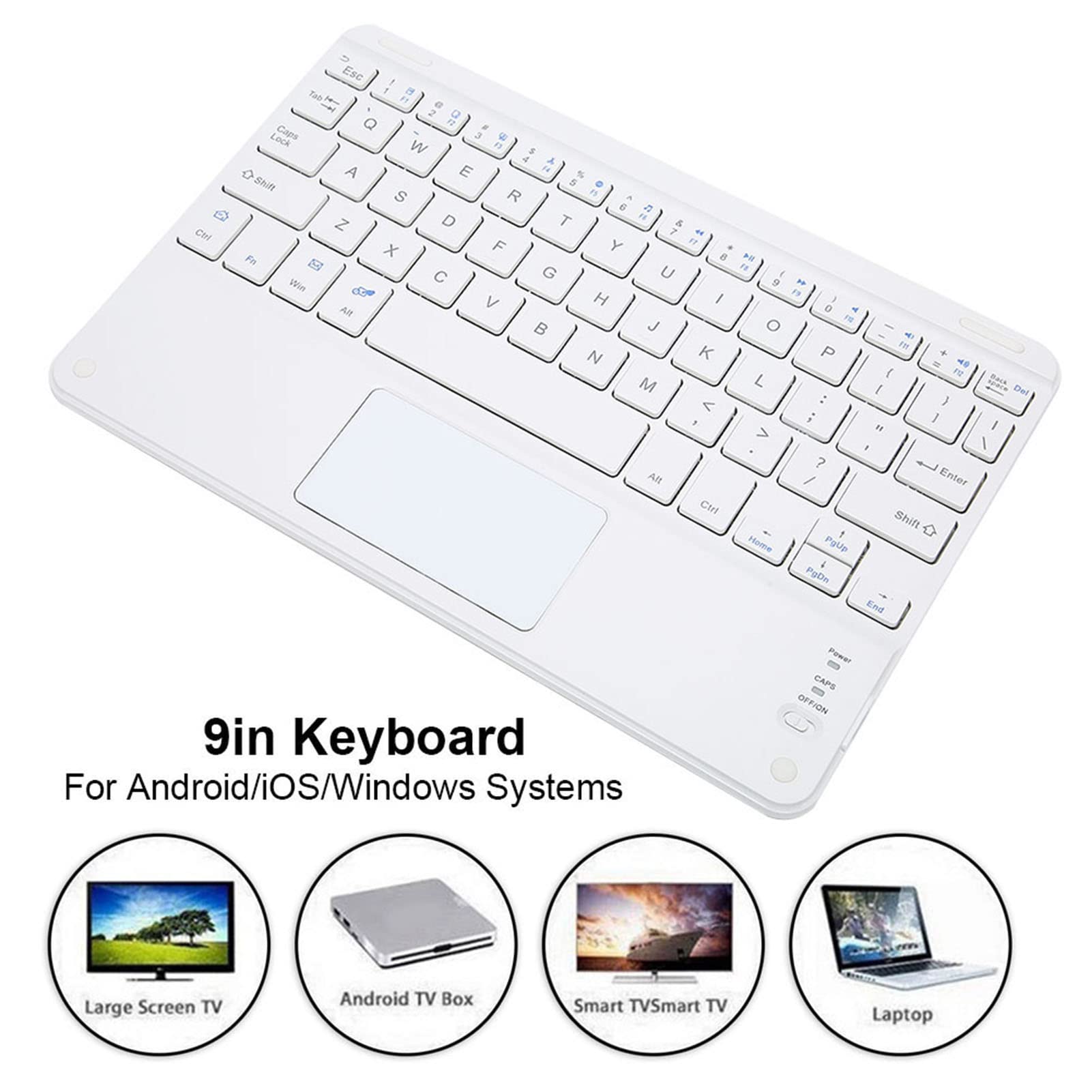 ASHATA Bluetooth Touchpad Keyboard,Portable Wireless Keyboard with Touchpad,9in Scissors Feet Design Ultra Slim Bluetooth Keyboard for Android/iOS/Windows