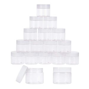 ph pandahall 18pcs round pot jars, 1.76 oz(50ml) clear plastic slime storage jars cosmetic container jars tiny sample jars wide-mouth containers with lids for liquid creams lip balm make up travel