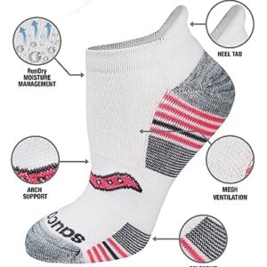 Saucony Women's 8/16 Performance Heel Tab Athletic Socks, Grey Fashion (8 Pairs), Medium