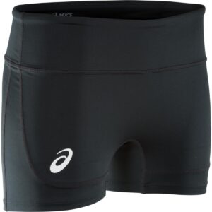 asics circuit 4 inch compression short, team black, large