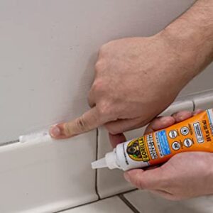 Gorilla Waterproof Caulk & Seal100% Silicone Sealant, 2.8oz Squeeze Tube, White (Pack of 1)