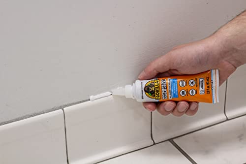 Gorilla Waterproof Caulk & Seal100% Silicone Sealant, 2.8oz Squeeze Tube, White (Pack of 1)