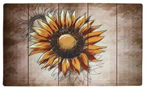 welcome doormat, entrance mat floor mat rug for indoor outdoor front door with non-slip rubber backing, printing door mat with sunflower pattern, 17''wx29''l (sunflower-3)