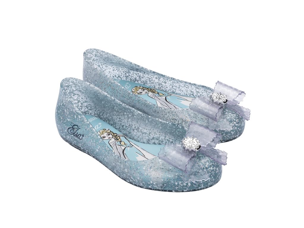 mini melissa Sweet Love + Disney Princess Ballet Flats for Kids, Elsa, 13