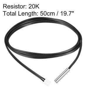 uxcell 20K NTC Thermistor Probe 19.7 Inch Stainless Steel Sensitive Temperature Temp Sensor for Air Conditioner