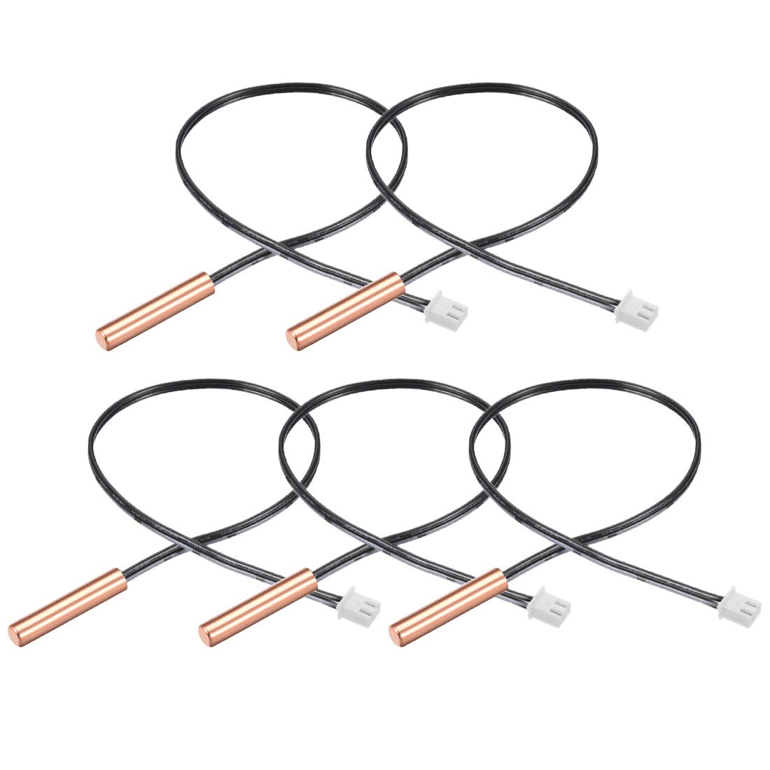 uxcell 5 Pcs 5K NTC Thermistor Probe 15.7 Inch Copper Sensitive Temperature Temp Sensor for Air Conditioner