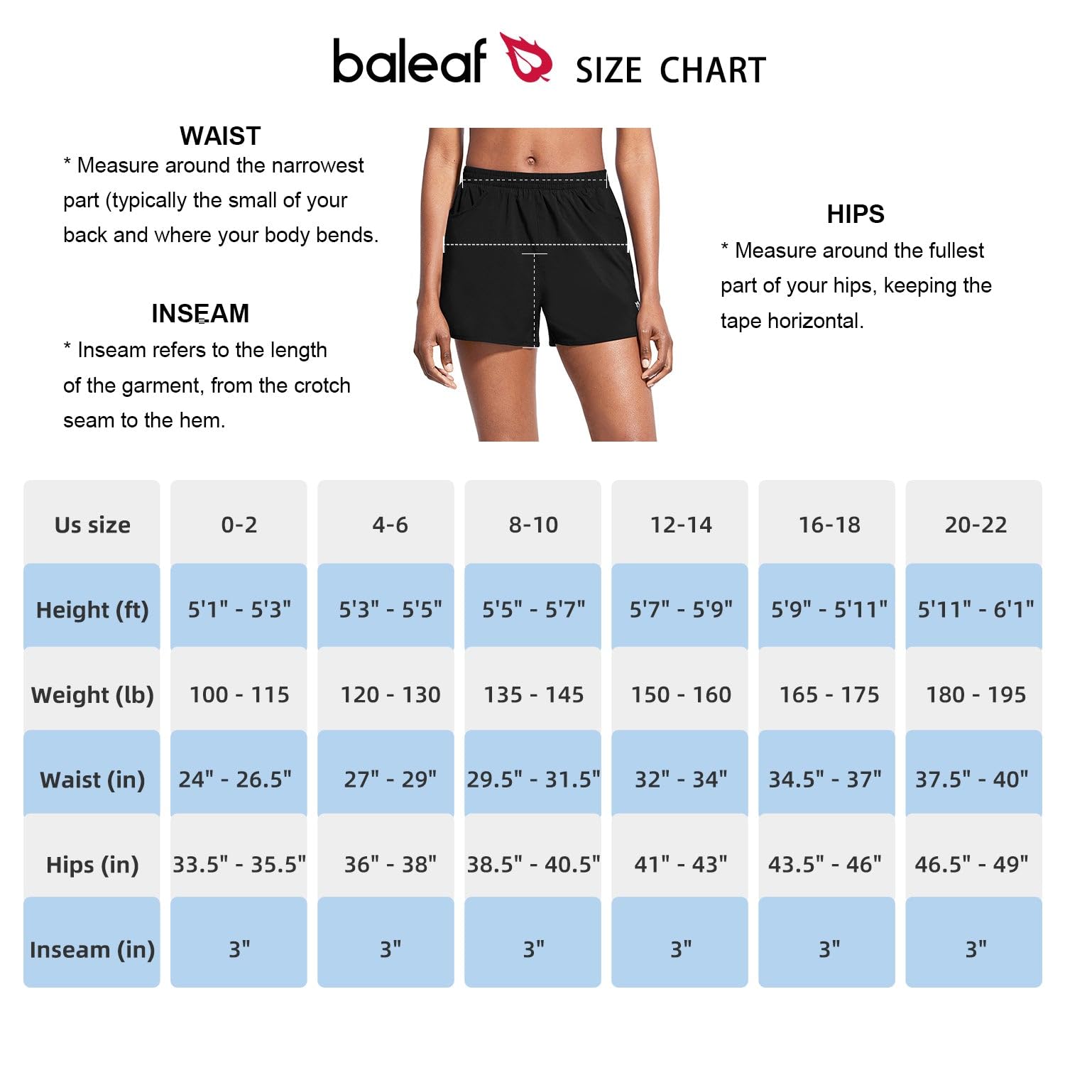 BALEAF Women's 3" Running Athletic Shorts Quick Dry Gym Workout Shorts with Pockets Black Size M