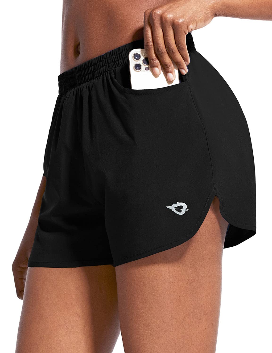 BALEAF Women's 3" Running Athletic Shorts Quick Dry Gym Workout Shorts with Pockets Black Size M