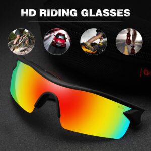 Bevi Polarized Sports Sunglasses TR90 Unbreakable Frame for Men Women Running Cycling Golf Baseball TPH2C1