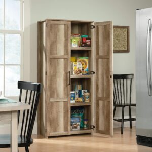 Sauder HomePlus Storage Pantry cabinets, L: 30.71" x W: 17.21" x H: 68.82", Lintel Oak finish