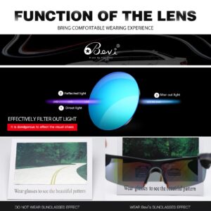 Bevi Polarized Sports Sunglasses TR90 Unbreakable Frame for Men Women Running Cycling Golf Baseball TPH2C2