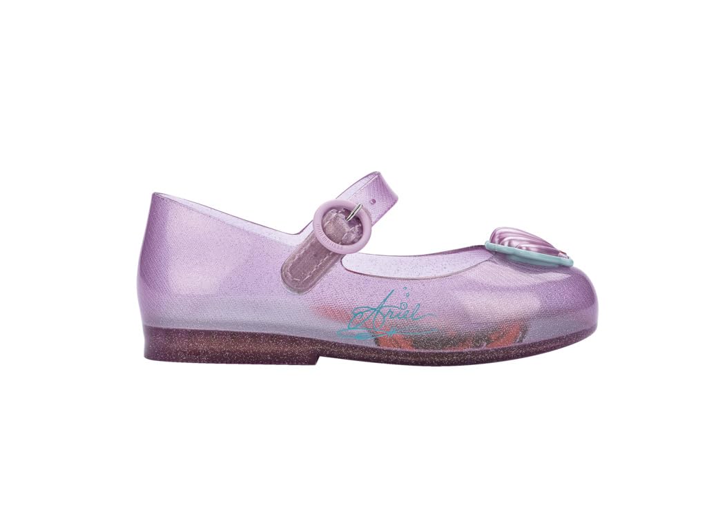 mini melissa Sweet Love + Disney Princess Mary Jane Flats for Babies, Little Mermaid, 9