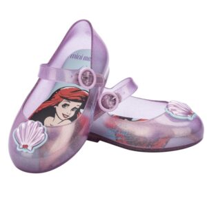 mini melissa Sweet Love + Disney Princess Mary Jane Flats for Babies, Little Mermaid, 9