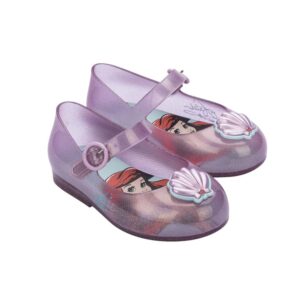 mini melissa Sweet Love + Disney Princess Mary Jane Flats for Babies, Little Mermaid, 9