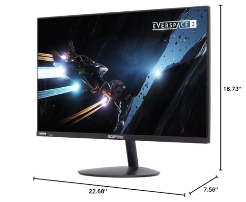 Sceptre 24" 75Hz Full HD 1080P LED Monitor HDMI VGA Build In Speakers, Brushed Black 2019 (E248W-19203RS)