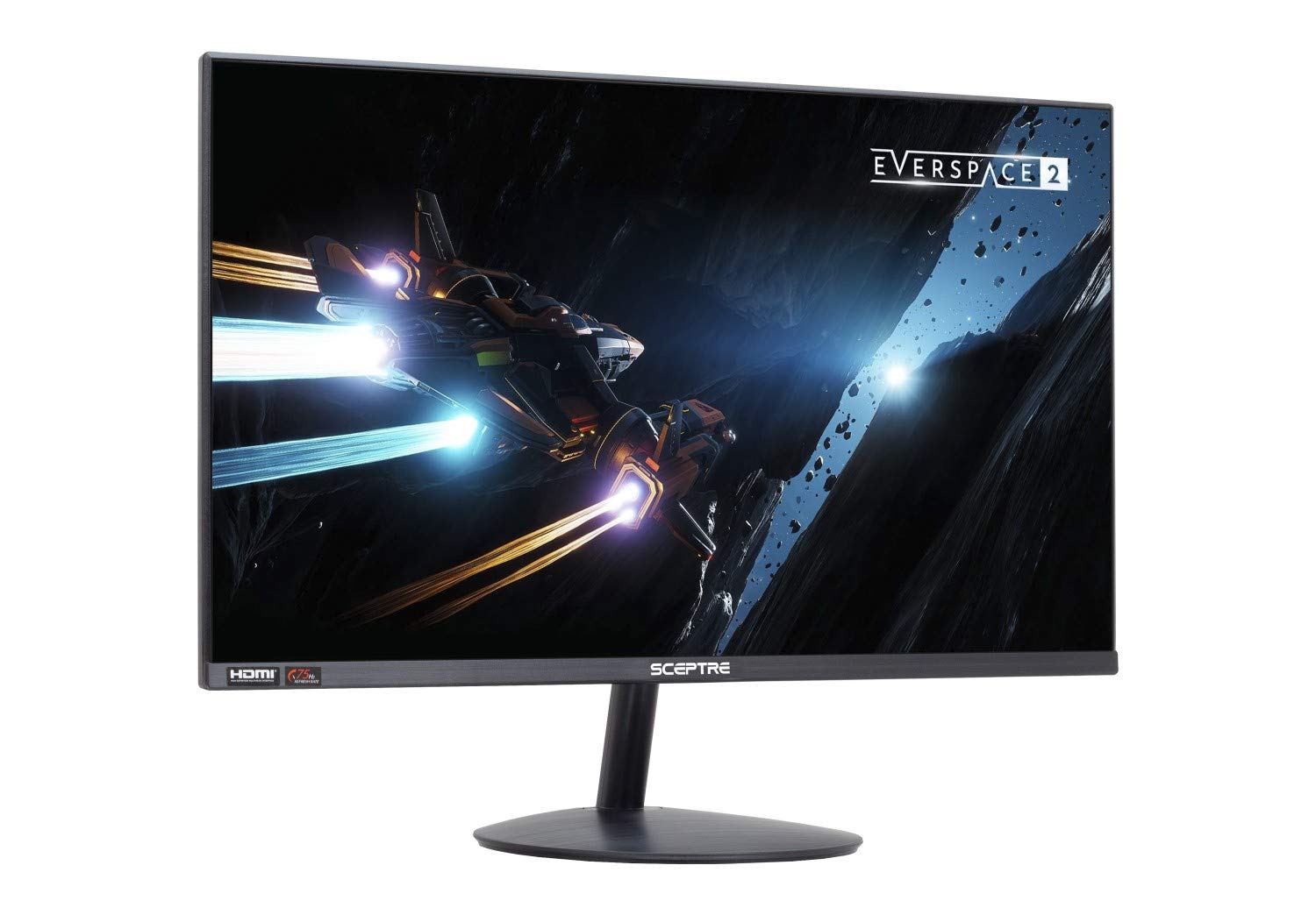 Sceptre 24" 75Hz Full HD 1080P LED Monitor HDMI VGA Build In Speakers, Brushed Black 2019 (E248W-19203RS)