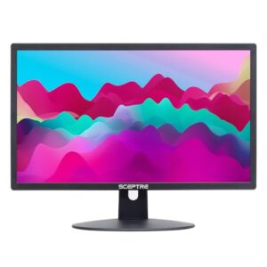 sceptre 22-inch 75hz 1080p led monitor hdmi vga build-in speakers, brushed black 2019 (e225w-19203s),metal black