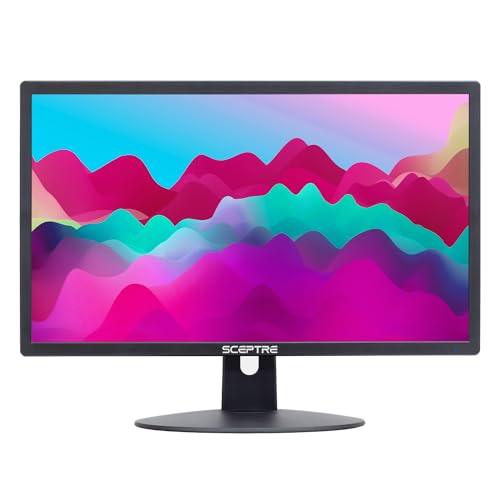 Sceptre 22-Inch 75Hz 1080p LED Monitor HDMI VGA Build-in Speakers, Brushed Black 2019 (E225W-19203S),Metal Black