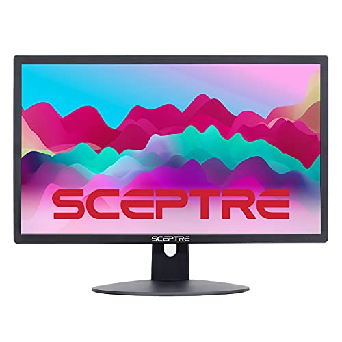 Sceptre 22-Inch 75Hz 1080p LED Monitor HDMI VGA Build-in Speakers, Brushed Black 2019 (E225W-19203S),Metal Black