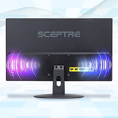 Sceptre 22-Inch 75Hz 1080p LED Monitor HDMI VGA Build-in Speakers, Brushed Black 2019 (E225W-19203S),Metal Black