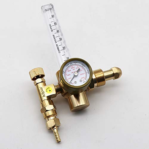 KIPA Argon Flowmeter Regulator for Welding CGA580 Miller Lincoln Mig Tig, CO2 Argon Mixed Flowmeter Regulator, Accurate Gauge 0 to 4000 Psi Pressure for Welder Tank,Safe Durable Welding Gas Flowmeter