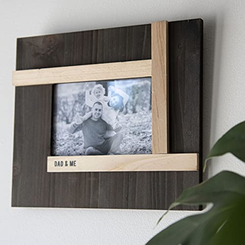 Foreside Home & Garden Dark Wood Dad and Me 4 x 6 inch Wood Picture Frame