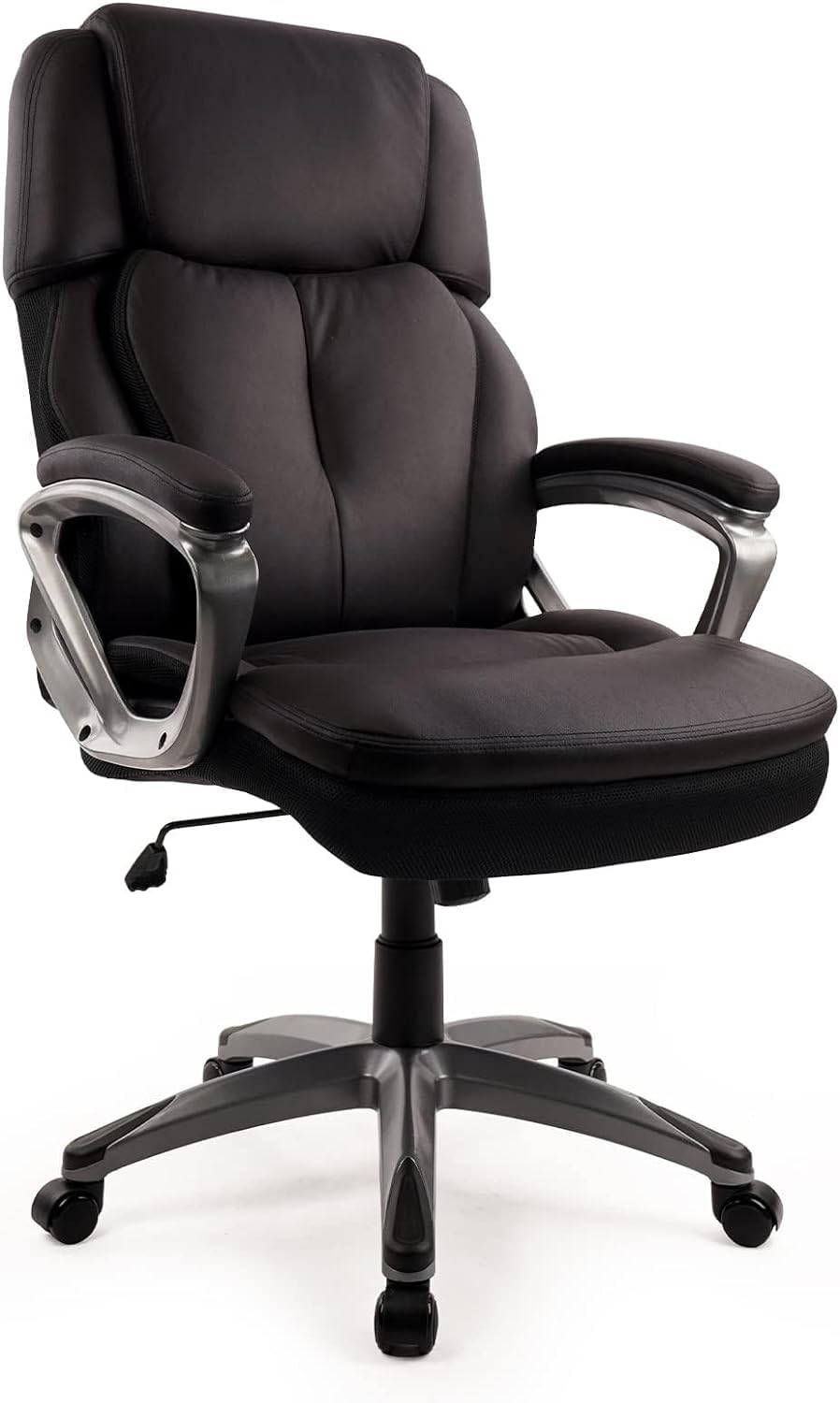 CLATINA Ergonomic Big and Tall Executive Office Chair with Bonded Lumbar Support 400lbs High Capacity Swivel Adjustable Height Thick Padding Headrest and Armrest for Home Office Black Fabric