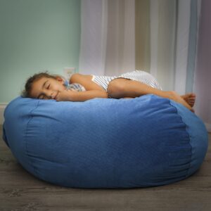 EMMandSOPHIE Stuffed Animal Storage Bean Bag Chair-Kids Bean Bag Chairs-Bean Bag Chair Kids-Beanbag Chairs for Kids and Teens-Stuffed Animal Holder-Stuffed Animal Bean Bag Storag