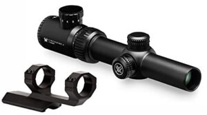 vortex optics crossfire ii 1-4x24, 30mm tube, sfp riflescope - v-brite reticle (moa) with sport cantilever 30mm mount - 2-inch offset