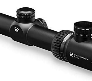 Vortex Optics Crossfire II 1-4x24, 30mm Tube, SFP Riflescope - V-Brite Reticle (MOA) with Sport Cantilever 30mm Mount - 2-Inch Offset