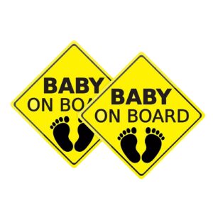 baby on board sticker car decals safety signs self-adhesive easy to install waterproof 2pcs (style b)