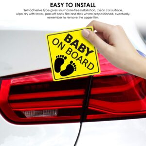 Baby ON Board Sticker Car Decals Safety Signs Self-Adhesive Easy to Install Waterproof 2pcs (Style B)