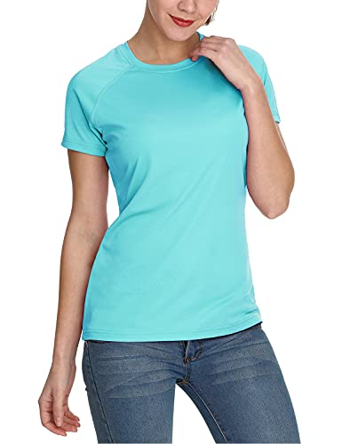 BALEAF Women's UPF 50+ UV Protection Shirts Short Sleeve T-Shirts SPF Sun Shirts Quick Dry Outdoor Performance Tops Blue Size S