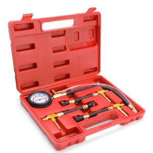 BETOOLL Fuel Pressure Test Kit 0-100PSI with 9.49,7.89,6.30 Fuel Line Fittings