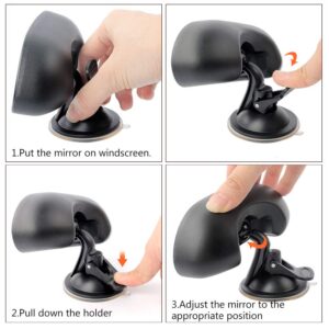 Baby Mirror for Car, GES Rear View Mirror 360 Degree Adjustable Strengthen Suction Cup Mirror for Car 5.9 x 2.2Inch - Black