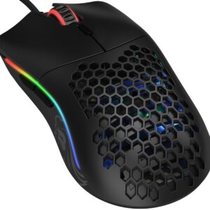 Glorious Model O Wired Gaming Mouse 67g Superlight Honeycomb Design, RGB, Pixart 3360 Sensor, Omron Switches, Ambidextrous - Matte Black