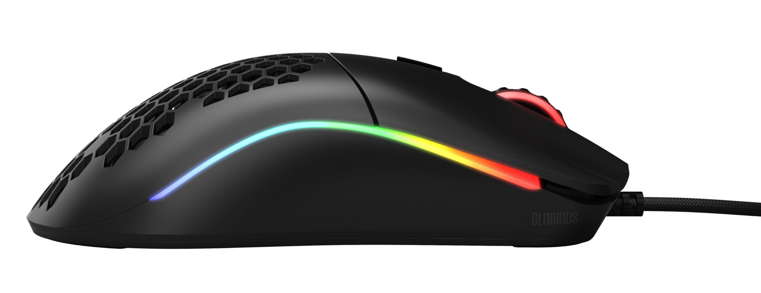 Glorious Model O Wired Gaming Mouse 67g Superlight Honeycomb Design, RGB, Pixart 3360 Sensor, Omron Switches, Ambidextrous - Matte Black