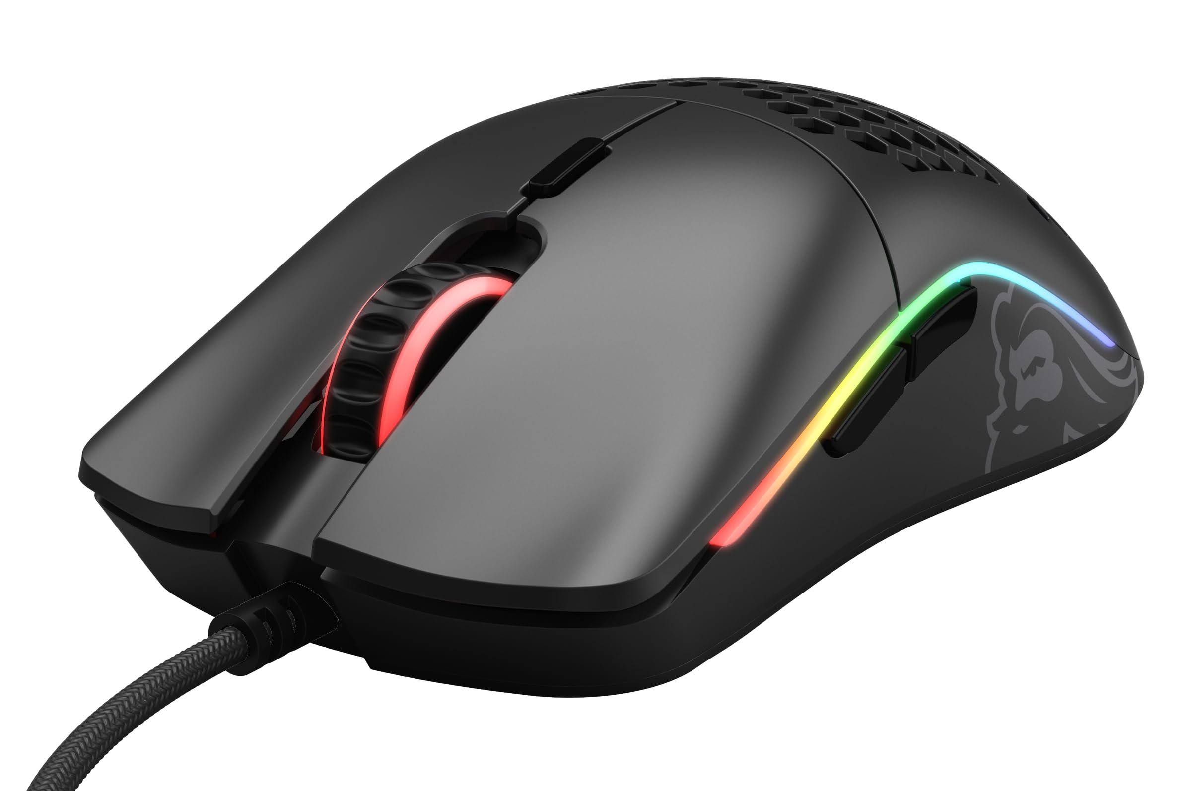 Glorious Model O Wired Gaming Mouse 67g Superlight Honeycomb Design, RGB, Pixart 3360 Sensor, Omron Switches, Ambidextrous - Matte Black