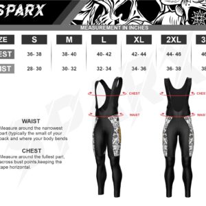 Sparx Men Winter Cycling Thermal Roubaix Bib Tights Padded Bib Pants High Viz Bike Leggings (Red, M)