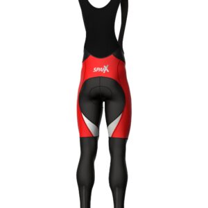 Sparx Men Winter Cycling Thermal Roubaix Bib Tights Padded Bib Pants High Viz Bike Leggings (Red, M)