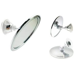 MENGCORE 173mm 360 Degree Rotating Round Fogless Shaving Mirror Bathroom Shower Mirror with Locking Suction Anti-Fog Decorative Mirror