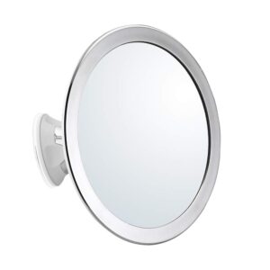 MENGCORE 173mm 360 Degree Rotating Round Fogless Shaving Mirror Bathroom Shower Mirror with Locking Suction Anti-Fog Decorative Mirror