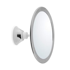 MENGCORE 173mm 360 Degree Rotating Round Fogless Shaving Mirror Bathroom Shower Mirror with Locking Suction Anti-Fog Decorative Mirror