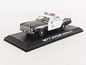 greenlight 1977 dodge monaco metropolitan police the terminator (1984) movie 1/43 die-cast model car 86534, black/white