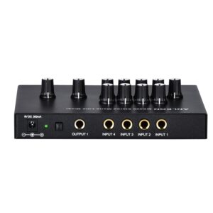 anleon mx400 low-noise 4-channel mono line mixer for guitars bass keyboards mix and 5-channel stereo mixer