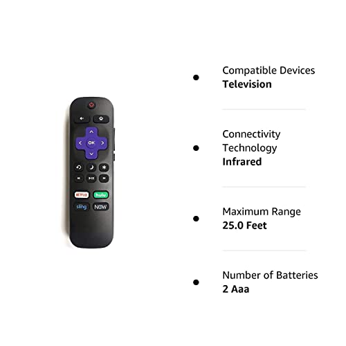 Hisense Roku TV Remote w/Volume Control & TV Power Button for All Hisense Roku built-in TV❌ NOT FOR other brand Roku TV ❌NOT FOR Roku Player (box) ❌NOT FOR Roku Stick!!