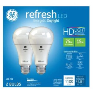 refresh hd led light bults, daylight, 1100 lumens, 13-watts, 2-pk.